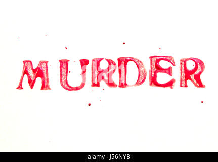 Murder Stamp Print Text in Blood Colored Paint Stock Photo: 140906007 ...