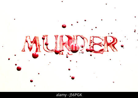 Murder Stamp Print Text in Blood Colored Paint Stock Photo - Alamy