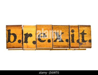 Vintage Brexit Alphabet Font Wooden Block Prints Stock Photo - Alamy