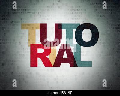 Education concept: Tutorial on Digital Data Paper background Stock ...