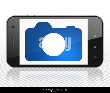 Cell phone camera lens. The concept of a smartphone rear camera lens ...