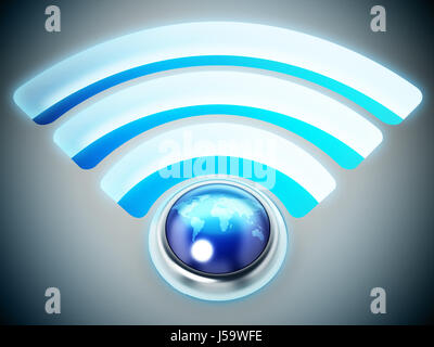 3d illustration. Wifi logo. Wireless connection sign Stock Photo - Alamy