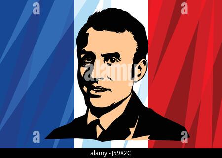 Emmanuel Macron Cartoon Caricature Portrait Vector Stock Vector Image ...