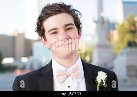 Teenager dressed in tuxedo for his first prom Stock Photo - Alamy