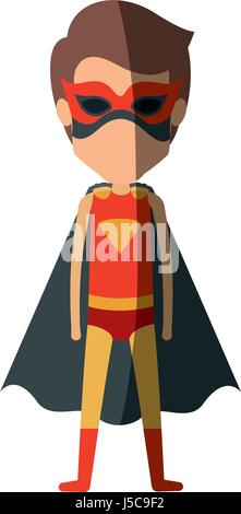 colorful silhouette with faceless guy superhero with mask and closed ...