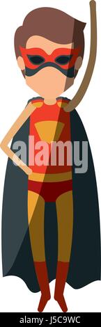 colorful silhouette with faceless guy superhero with mask and closed ...