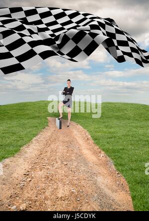 A beautiful mode posing in a field full of flowers Stock Photo - Alamy