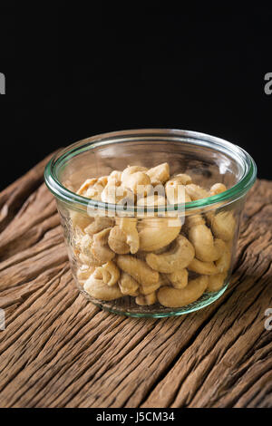 Shelled cashew on wooden background. Close-up of fresh cashews Stock ...