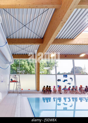 Swimming pool in use. Heston Leisure Centre, Hounslow, United Kingdom ...