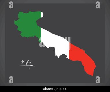 Italy map. Country poster with regions. Shape of Italy with country ...