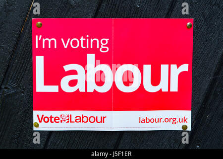 General Election 2017 - Vote Labour Poster Pinned to Locked Door Stock ...