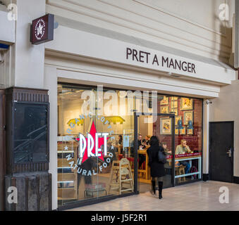 Inside building interior of Pret a Manger store New York City, NYC ...