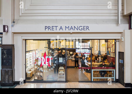 Inside building interior of Pret a Manger store New York City, NYC ...