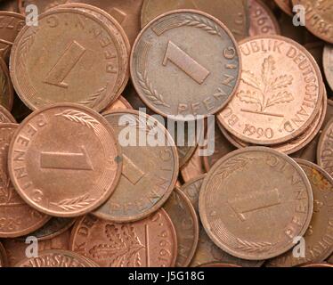 story currency coin copper one pfennig worn old-fashioned outdated ...