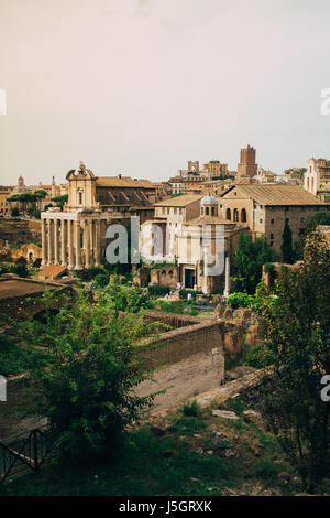 Rome Italy, high angle view city skyline at Rome city center Stock ...