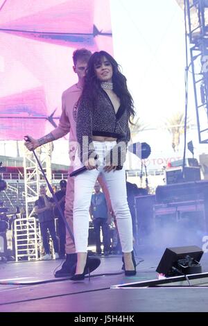 Machine Gun Kelly, Camila Cabello perform onstage during 102.7 KIIS FM ...