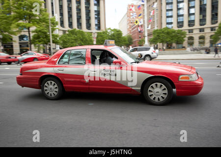 Washington DC red and grey stripe cab USA Stock Photo - Alamy
