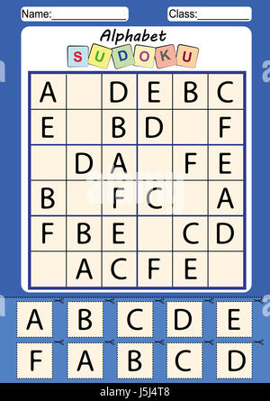 picture sudoku for kids, Cut and paste Stock Photo - Alamy
