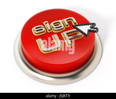 Sign up icon. Metallic internet button on white background Stock Photo ...