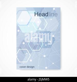 Scientific brochure design template. Vector flyer layout, Molecular ...