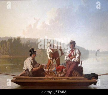 'Boatmen on the Missouri' by George Caleb Bingham depicts a group of ...