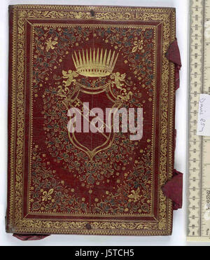 A pair of empty book covers, with the upper cover labeled as 'Davis857 ...