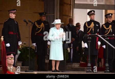 F Company Scots Guards during a ceremony at Windsor Castle in Berkshire ...