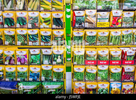 Seed packets on display in Garden Centre UK Stock Photo - Alamy