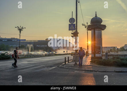 BUCHAREST, Romania - September 15 2016: Aerial view of Liberty mall in ...