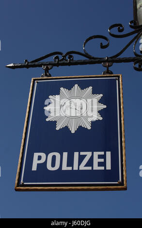 sign signal lower saxony guard police station police sign signal blue ...