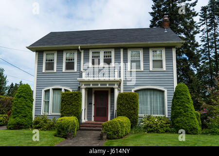 Clapboard House Front Door and American Flag, Nantucket Island, MA ...