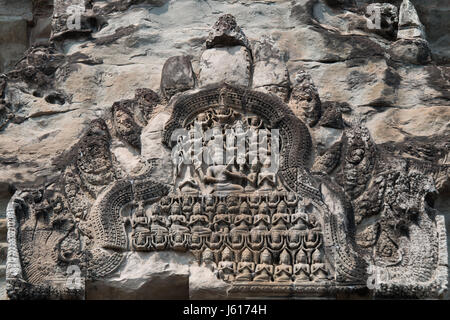 Beautiful ancient Khmer stone lintel carving - Takeo Province, Cambodia ...
