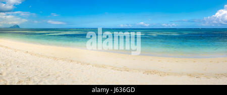 Sandy tropical Wolmar beach at sunny day. Beautiful landscape. Panorama ...