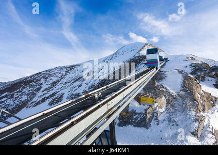 Funicular going to Kitzsteinhorn peak in austrian alps next to kaprun ...