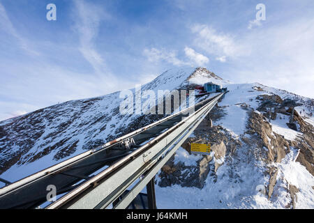 Funicular going to Kitzsteinhorn peak in austrian alps next to kaprun ...