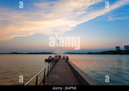 Sunset by Lihu Lake Stock Photo - Alamy