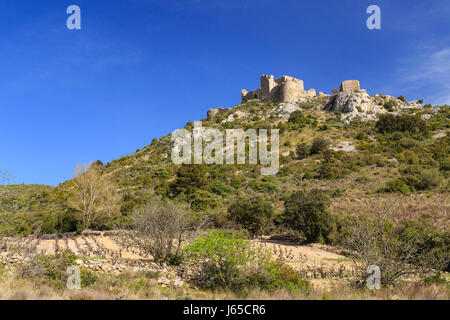 France, Aude, Corbieres, Fitou, Chateau de Fitou, 10th century castle ...