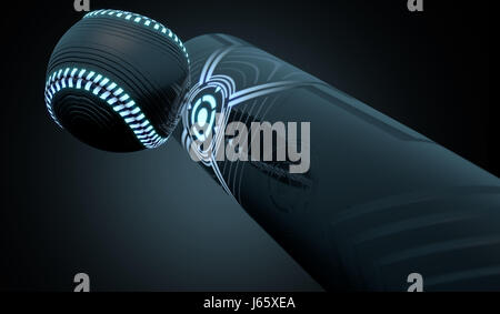 A futuristic sports concept of a futurist baseball bat and ball ...