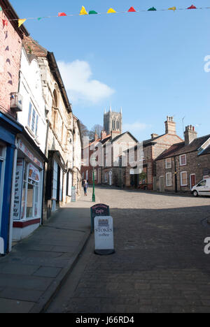 The bottom of steep hill in Lincoln Stock Photo - Alamy