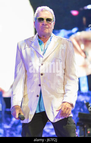 ZAGREB, CROATIA - MAY 16, 2017: Deep Purple lead singer Ian Gillan on ...