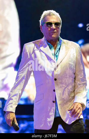 ZAGREB, CROATIA - MAY 16, 2017: Deep Purple lead singer Ian Gillan on ...
