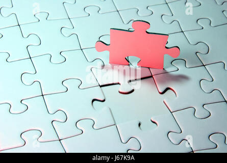 Jigsaw Puzzle nearly complete Stock Photo - Alamy