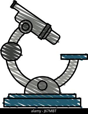 color crayon stripe cartoon microscope science tool Stock Vector Image ...
