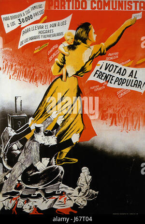 Spanish elections 1936: Popular Front propaganda poster Stock Photo - Alamy