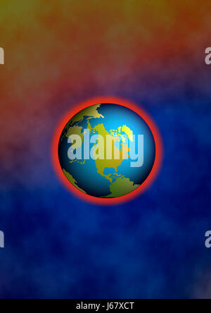 overheated earth in space Stock Photo - Alamy