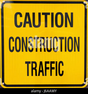 Beware no construction site traffic sign beyond this point Stock Photo ...