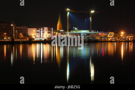 night nighttime dockyard harbor night shift harbours provincial capital ...