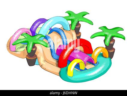 Obstacle course isolated cartoon vector illustration. Backyard obstacle ...