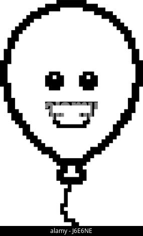 An illustration of a balloon smiling in an 8-bit cartoon style Stock ...