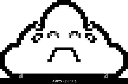 An illustration of a cloud crying in an 8-bit cartoon style Stock ...